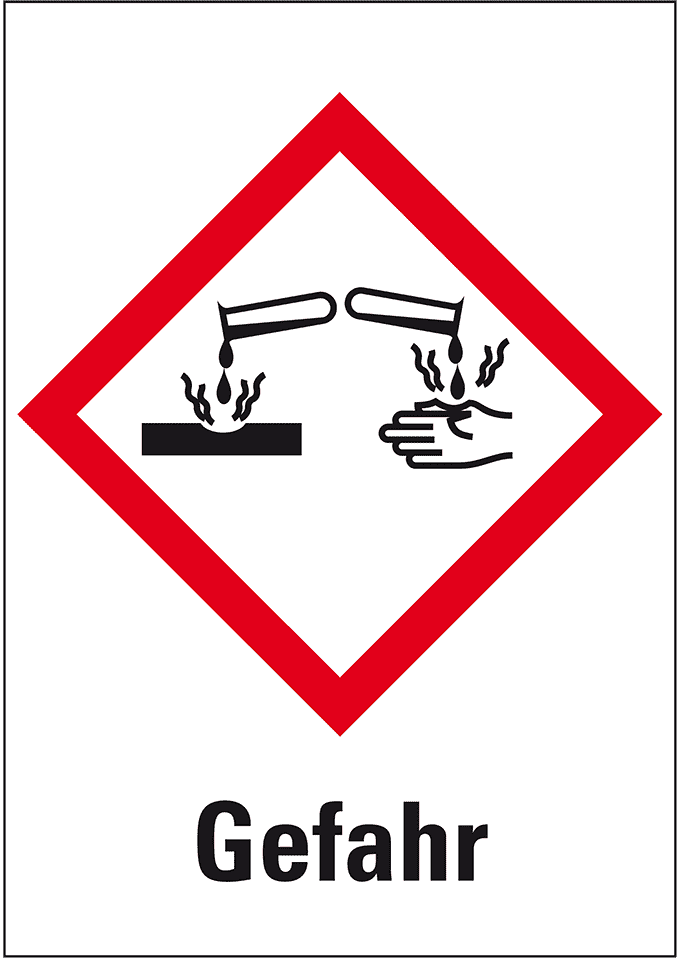 Ätzwirkung GHS05 - Gefahr, Gefahrensymbol | kroschke.com